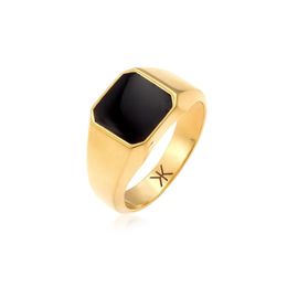 Kuzzoi Ring 925 Sterling Silber Siegelring in Gold | Gr.: 58