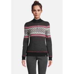 Krimson Klover Sweater Sunny Zip Neck in black-pink | Gr.: M