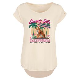 F4NT4STIC Long Cut T-Shirt Beverly Hills California Glamour Summer in Whitesand | Gr.: XS