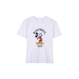Disney Mickey Mouse T-Shirt kurzarm Mickey in Wei&szlig; | Gr.: S