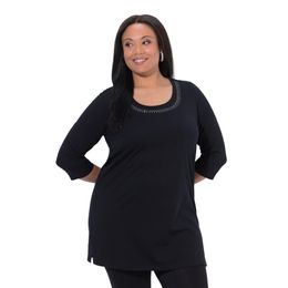 Ulla Popken Longshirt in schwarz | Gr.: 42-44