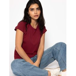 SASSYCLASSY T-Shirt mit Raglannaht in Burgundy | Gr.: M