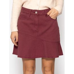SASSYCLASSY Jeans Rock mit Volant in Burgundy | Gr.: 34