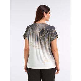 WITT WEIDEN Shirt in hellgrau-schwarz-bedruckt | Gr.: 42