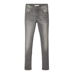 name it Skinny Fit Jeans f&uuml;r M&auml;dchen Light Grey Denim 116 | Gr.: 146