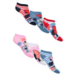 Disney Minnie Mouse 6er-Set: Socken Sneaker Str&uuml;mpfe in Mehrfarbig | Gr.: 23-26