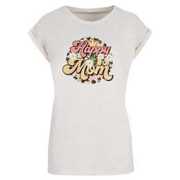 F4NT4STIC T-Shirt Mothers Day Floral Design Happy Mom in Whitesand | Gr.: 3XL