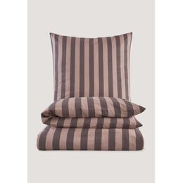 hessnatur Renforc&eacute; Bettw&auml;sche-Set in brombeersorbet | Gr.: 200 x 200 + 2 x 80 x 80 cm