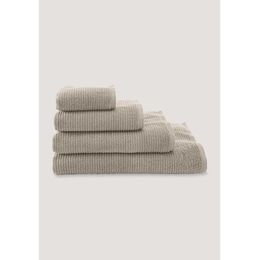 hessnatur Frottier Handtuch Rippstruktur in beige | Gr.: 30 x 50 cm