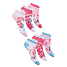 Peppa Pig 6er-Set: Socken Sneaker Str&uuml;mpfe in Mehrfarbig | Gr.: 23-26