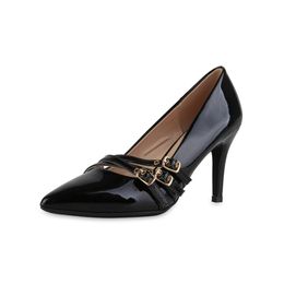 VAN HILL Spitze Pumps Amanda in Schwarz Lack | Gr.: 37