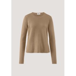 hessnatur Strick Pullover Regular in dunkles camel | Gr.: XL