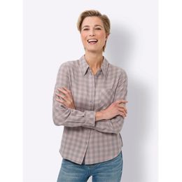 Sieh an! Flanell-Bluse in hortensie-kariert | Gr.: 46