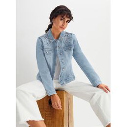 CR&Eacute;ATION L creation L Jeansjacke in blue-bleached | Gr.: 52