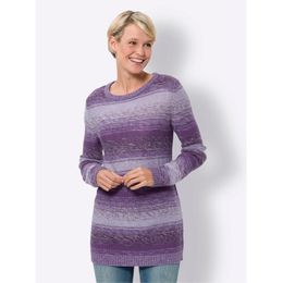 Sieh an! Longpullover in lila-lavendel-gemustert | Gr.: 46