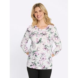 Sieh an! Rundhals-Shirt in orchidee-ecru-bedruckt | Gr.: 42
