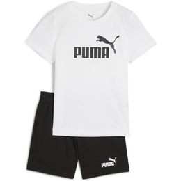 Puma Trainingsanzug "ESS No.1 Logo Tee and Shorts Set PS" in Wei&szlig; | Gr.: 116