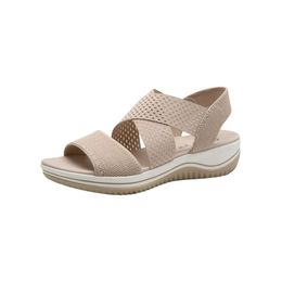 Jana Coshy Balance &ndash; Die Hallux-freundliche Sandale in BEIGE/GOLD | Gr.: 42