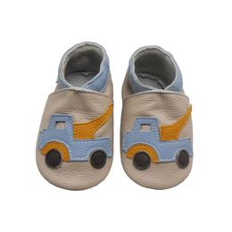 Bemesu Baby Krabbelschuhe aus Leder, weiche Lauflernschuhe mit rutschfester Sohle | Gr.: 17/18