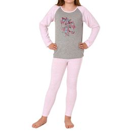 Normann Schlafanzug langarm Pyjama Pferde - 74820 in grau | Gr.: 152