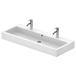 Duravit Vero Waschtisch, 1200x470mm mit &Uuml;berlauf, 2 Hahnl&ouml;cher, 0454120024, Farbe: Wei&szlig;