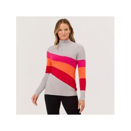 Krimson Klover Strickpullover Riva Zip Neck in silver | Gr.: L