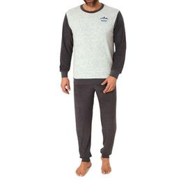 Normann langarm Frottee Pyjama Rundhalsschnitt & B&uuml;ndchen - 82441 in dunkelgrau | Gr.: 50