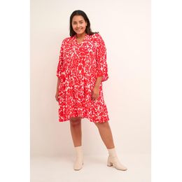 Kaffe curve Kleid KCella A-shape in Red Flower Print | Gr.: 54