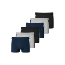 Schiesser Retro Short / Pant 95/5 Stretch - Organic Cotton in Grau / Schwarz / Blau | Gr.: M