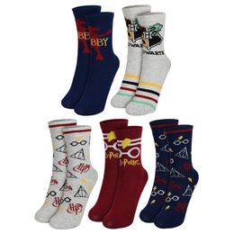 5er Pack Harry Potter Socken Sneaker Kindersocken S&ouml;ckchen in Mehrfarbig | Gr.: 31-34