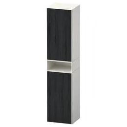 Duravit Zencha Hochschrank, 400x360x1760 mm, 2 T&uuml;ren, Anschlag links, ZE1352L, ZE1353L16840000, Farbe: Front: Eiche Schwarz/Korpus: Wei&szlig; supermatt