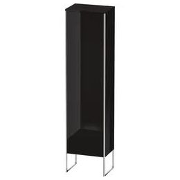 Duravit XSquare Hochschrank, 1 T&uuml;r Anschlag rechts, 4 Glasfachb&ouml;den, 500x2016x356mm, XS1314R4040, Farbe: Schwarz Hochglanz Lack
