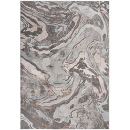 Teppich FLAIR RUGS "Marbled", rosa (ros&eacute;), B:120cm H:12mm L:170cm, Kunstfaser, Teppiche, Teppich, dezenter Glanz, mehrfarbig, modernes Marmor-Design