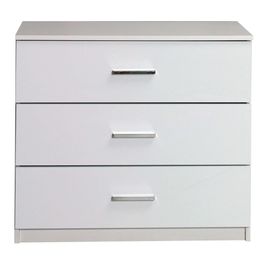 Kommode Home Affaire, B:93cm H:80,5cm T:42cm, wei&szlig;, Holzwerkstoff, Schlafzimmer, Sideboards, "LANDERY Sideboard mit 3 Schubladen, wei&szlig; hochgl&auml;nzend",