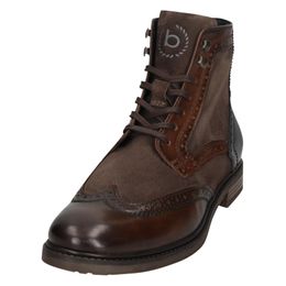 Bugatti Herren Schn&uuml;rboots, Gr. 40braun, Leder, Basic, Schuhe, Stiefel, Anzugschuh, Boots mit eleganter Fl&uuml;gelkappe