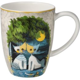 Tasse Goebel "K&uuml;nstlertasse R. Wachtmeister -Al chiaro di luna", bunt, B:9cm H:11cm, Porzellan, Trinkgef&auml;&szlig;e, Tasse
