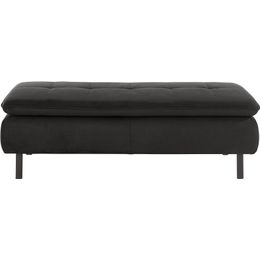 Hockerbank Home Affaire "Birkholm", schwarz, B:137cm H:44cm T:65cm, 100% Polyester, Hocker, Polsterhocker, passend zur Serie "Birkholm", B/T/H: 137/65/44 cm