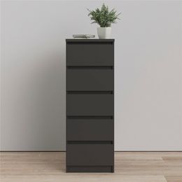 Highboard Inosign "Naia, Hochkommode, 5 Schubladen, Aufbewahrung, grifflose Front", schwarz, B:40,4cm H:111,3cm T:50cm, Spanplatte, Sideboards, Highboard, Modern, skandinavisches Design, Schmal, in mehrere Farben