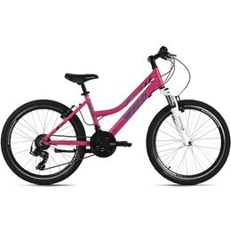 Kinderfahrrad WYLD "Girls 24" Mistral Pink 18 G&auml;nge RH 38 cm - Ab 8 Jahre" Gr. 38, rosa, wei&szlig;, Fahrr&auml;der, Kinder, 38cm, 24 Zoll (60,96cm) hinten: 24 Zoll (60,96cm)