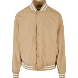 Collegejacke Urban Classics "Urban Classics Herren Light College Jacket", Damen, Gr. XL, unionbeige, 100% Polyester, unifarben, oversize, Rundhals, Jacken Collegejacke