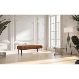 2-Sitzer Home Affaire "Amber", braun (cognac), B:119cm H:52cm T:54cm, 100% Polyester, Sofas, mit Knopfheftung,in verschieden Stoffarten