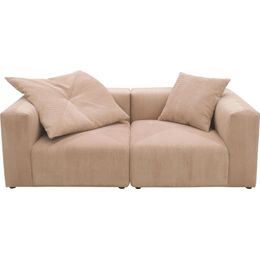 2-Sitzer Home Affaire "Gerrid", rosa (rose), B:216cm H:69cm T:108cm, 100% Polyester, Sofas, im Cordbezug, bestehend aus zwei Eckelementen