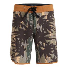 Boardshorts Quiksilver "Highline Scallop 19"", Herren, Gr. 32M, grape leaf tropicamo, 88% Polyester, 12% Elasthan, Hosen