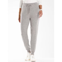 Jogger Pants Classic Basics, Damen, Gr. 40, Normalgr&ouml;&szlig;en, grau (grau, meliert), 100% Polyacryl, meliert, lang, Hosen