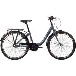 S'COOL Jugendfahrrad S&rsquo;COOL "S'COOL chiX" Gr. 38, blau (dunkelgrau, hellblau), Fahrr&auml;der, Kinder, 38cm, 26 Zoll (66,04cm), 26 Zoll, Jugendliche, mit Gep&auml;cktr&auml;ger und Schutzblech