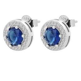 Adelia&acute;s Paar Ohrh&auml;nger ADELIA&acute;S "Damen Ohrstecker aus 925 Sterling Silber und Zirkonia &Oslash; 10 mm", blau, Ohrringe, Damen, Damen, Silber 925 (Sterlingsilber)