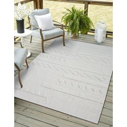 Teppich "Silly, LAGERR&Auml;UMUNG", beige (cream), B:160cm H:8mm L:230cm, Polypropylen, MyFlair M&Ouml;BEL & ACCESSOIRES, Teppiche, Teppich, Uni Farben, Hoch-Tief Effekt, Outdoor geeignet, Balkon, Terrasse