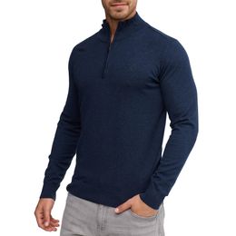 Troyer INDICODE "Lillamos", Herren, Gr. XL, blau (navy mix), Strick, Obermaterial: 80% Baumwolle, 20% Polyamid, unifarben, normal, ohne Ausschnitt, Pullover Troyer