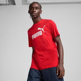 T-Shirt Puma "ESS NO. 1 LOGO TEE", Damen, Gr. L, rot (for all time rot), Jersey, Obermaterial: 100% Baumwolle, unifarben, regular fit normal, Rundhals, Shirts T-Shirt, Regular Fit, Rundhalsausschnitt, Kurzarm