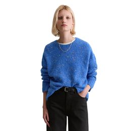 Marc O'Polo Strickpullover MARC O'POLO DENIM "aus Schurwolle-Viskose-Mix", Damen, Gr. XL, pale cobalt, Obermaterial: 77% Schurwolle, 15% Polyamid, 8% Viskose, unifarben, Rundhals, Pullover Strickpullover